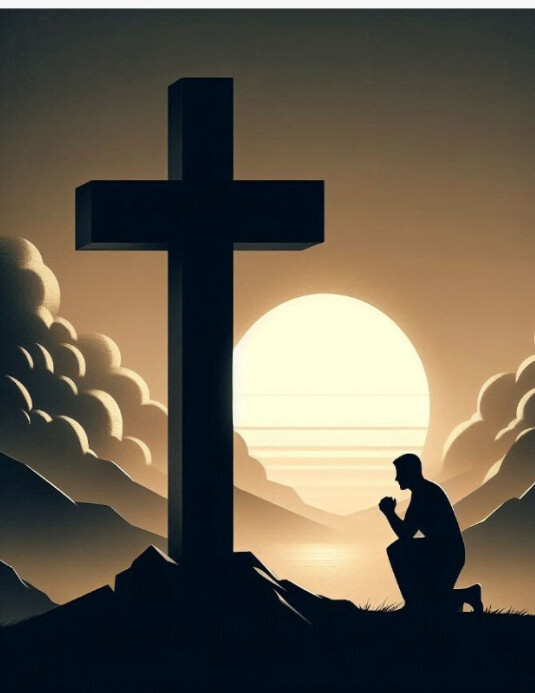 Modèle Maximalist Black "the Cross And Surrender"/ Prayer Flyer (us Letter) | PosterMyWall